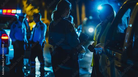 Crime Scene At Night Crime Scene Investigation Team Working On A