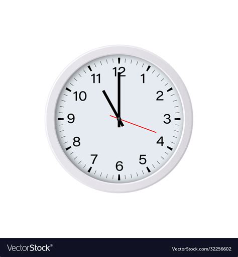 Circle Clock Isolated 11 Oclock Royalty Free Vector Image