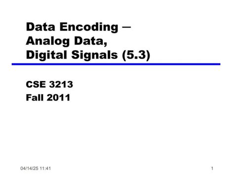 Data Encoding Analog Data Digital Signal Ppt