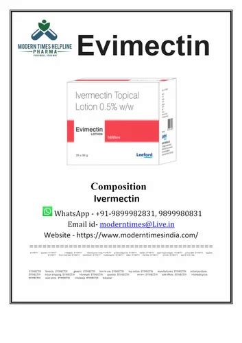 Evimectin 05 Lotion At Best Price In New Delhi By Modern Times
