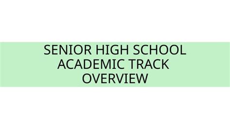 Senior High School Tracks And Strandspptx