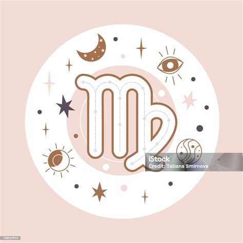 처녀 자리 별자리 기호 벡터 조디악 점성술 요소 로고 또는 아이콘에 대한 비강 기호입니다 개체 그룹에 대한 스톡 벡터 아트 및 기타 이미지 Istock