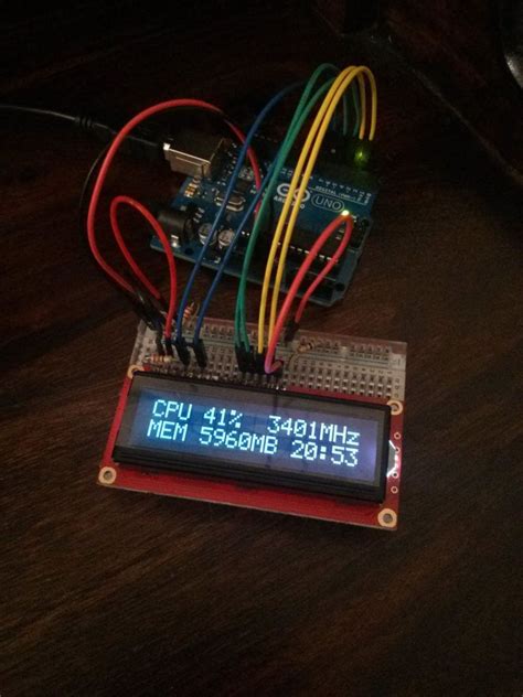Arduino Lcd Cpu Ram Monitor Arduino Lcd Useful Arduino Projects Arduino