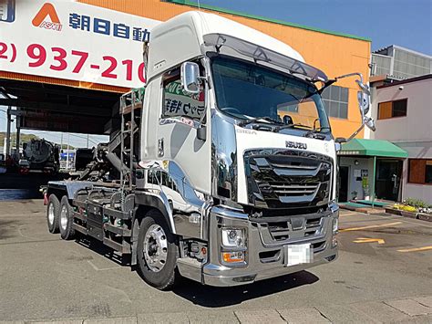 いすゞ ギガ 22t 大型アームロール フルトレ仕様 コンテナ用台車付 中古トラック情報 朝日自動車株式会社