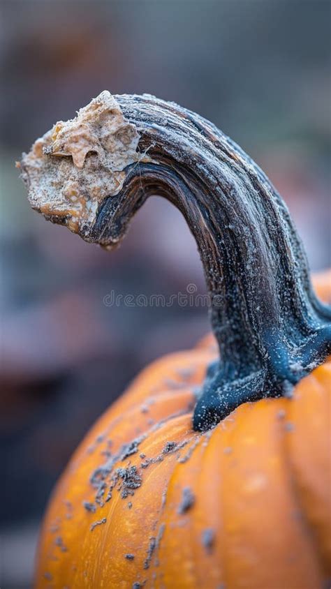 A Close Up View Of A Pumpkin Stem S Rough Textured Surface Stock