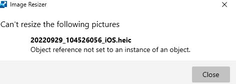 Image Resizer Crashes When Trying To Resize HEIC Images Issue Microsoft PowerToys