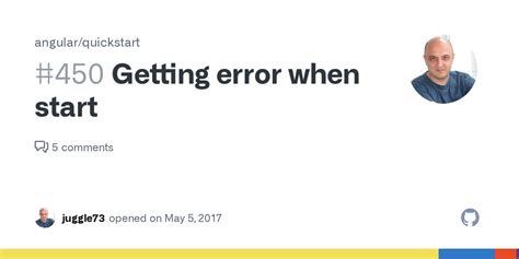 Getting Error When Start Issue Angular Quickstart GitHub