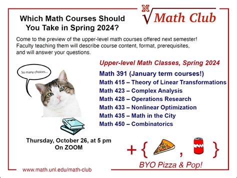 Math Club Spring 2024 Math Course Preview Event Announce University Of Nebraska Lincoln