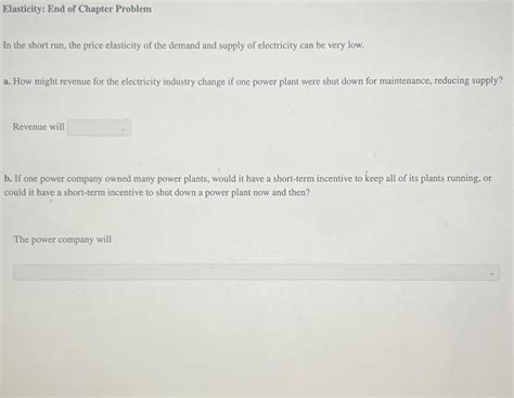 solved elasticity end of chapter problemin the short run
