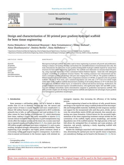 Pdf Design And Characterization Of 3d Printed Pore Gradient Hydrogel Scaffold For Bone Tissue