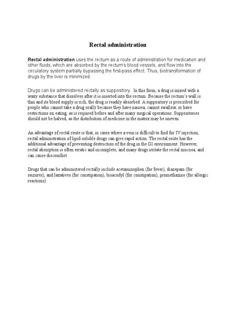 Rectal Administration Pdf