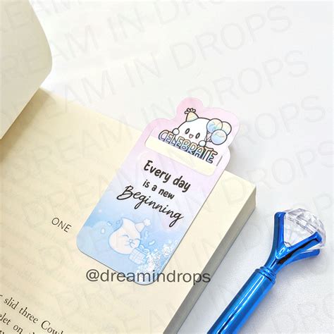 Peeking Bookmark With Page Slot Celebration Theme Laminated Handmade Reading Bookmark