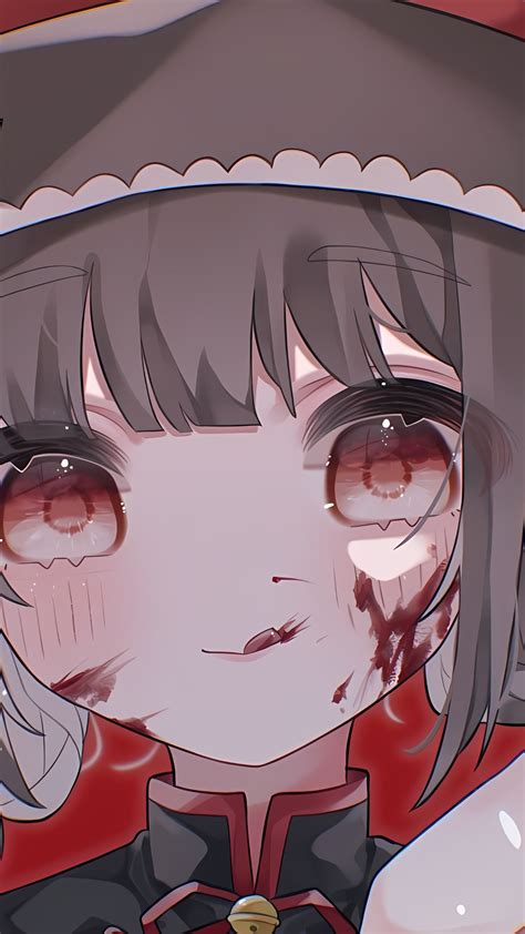 Anime Portrait Of A Mysterious Girl In Red Backiee