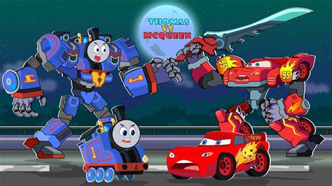 Thomas Mech Warrior Vs Mcqueen Autobot Robot Battle Youtube