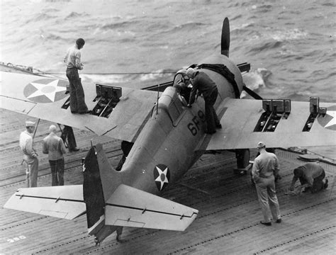 F4f 4 Wildcat Code 6f9 Of Vf 6 Flight Deck Of The Carrier Enterprise Cv
