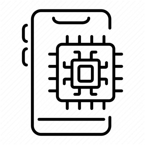 Ai Smartphone Microchip Microprocessor Futuristic Technology Icon