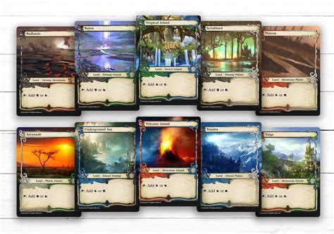 Dual Lands Mtg Custom Art Adventure Style Set Print Mtg