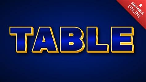 Table Text Effect Generator