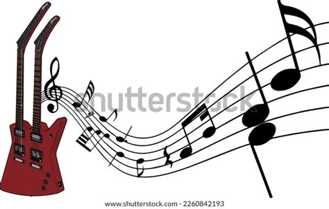 Electric Guitar Double Stringed Musical Instrument Stock Vector Royalty Free 2260842193