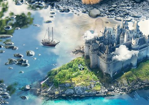 De Kater En Het Eiland Van Bert Hooijer Op Canvas Behang En Meer