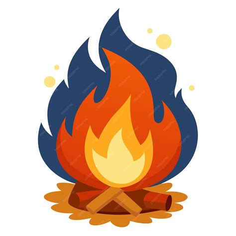 Campfire Clipart Cartoon Style Vector Illustration Premium Ai