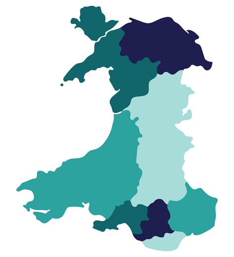 Wales Map Map Of Wales Divided Into Main Regions 35549892 Vector Art