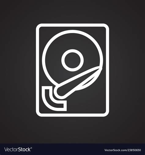 Data Storage Device Icon On Black Background Vector Image