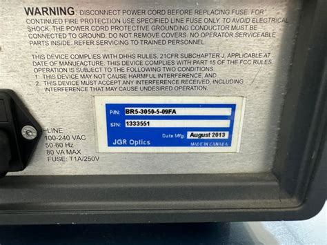 Equipamento Para Teste De Fibra Otica Marca Jgr Optics Modelo Br5 Backreflection Meter