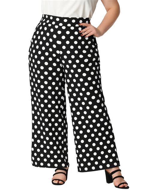 Womens Plus Size Multicolor Geometric Palazzo Pants