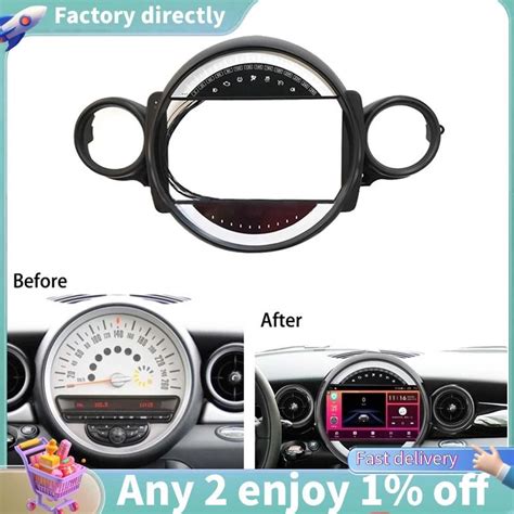 E7-วิทยุติดรถยนต์สําหรับ-bmw MINI R56 R60 2007-2013 DVD สเตอริโอกรอบแผ่นอะแดปเตอร์ติดตั้ง Dash ...