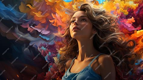 Premium Photo Fantasy Pilot In The Sky Rainbow Light Bright