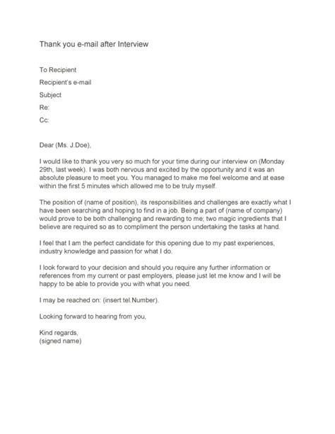 40 Thank You Email After Interview Templates Templatelab