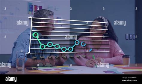 Analyzing Line Chart Overlay With Team Reviewing Color Swatches And