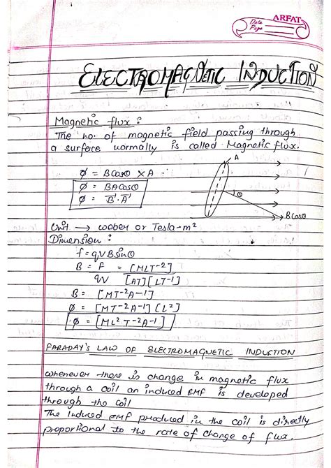 Solution Electromagnetic Induction Class 12 Notes Detailed Studypool