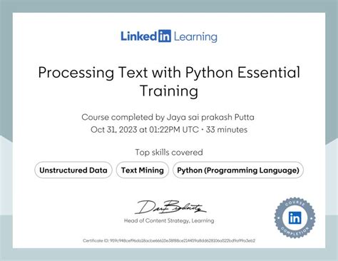 Jaya Sai Prakash Putta On Linkedin Certificate Of Completion