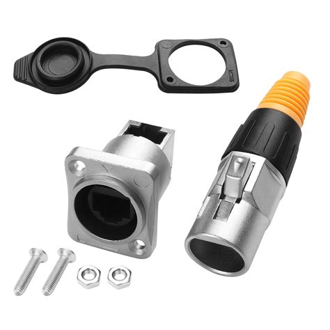 Yacsejao Shielded Rj45 Interface Waterproof Socket D Type Module Panel Mounting Shielded Rj45