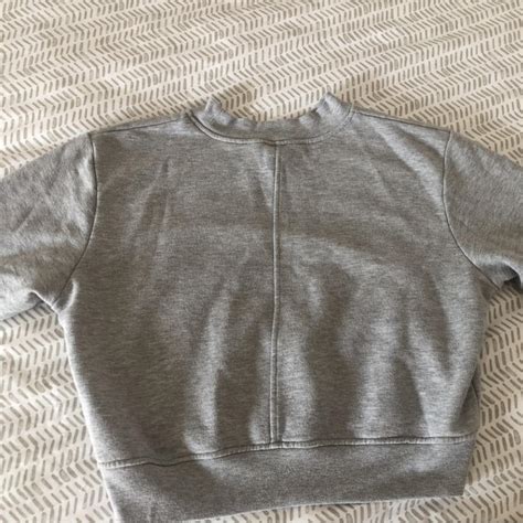 Urban Outfitters Grey Slightly Cropped Sweatshirt Depop