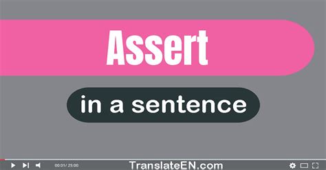 Assert In A Sentence