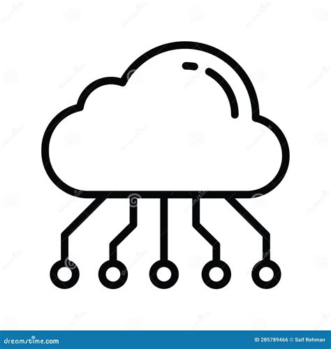 Cloud Computing Vector Outline Icon Design Illustration Cloud