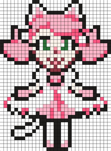 Mad Mew Mew White Dress Perler Bead Pattern Bead Sprites Characters