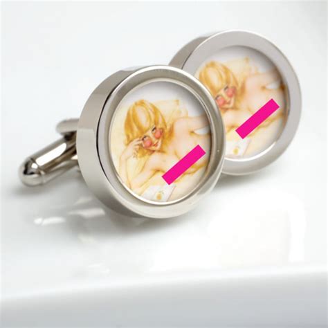 Vintage Nude Pin Up Cufflinks Blonde Nude In Folksy