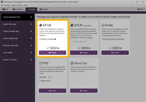 Export An Epub Or Encrypted Epub Ebook Kotobee