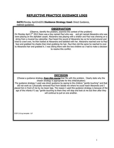 Log Template Assignment 3 Pdf