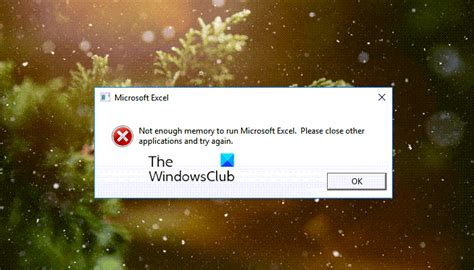 Excel Not Enough Memory Lasminds