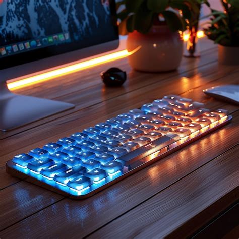 Premium Photo Sleek Wireless Keyboard With Backlit Keysar Background