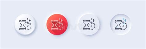 Hourglass Timer Line Icon Stopwatch Time Sign Line Icons Vector