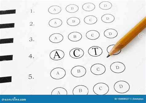 Act Multiple Choice Stock Image Image Of Standardized 150808527
