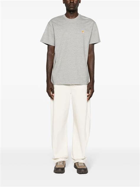 Carhartt Wip Chase Cotton T Shirt Grey Farfetch
