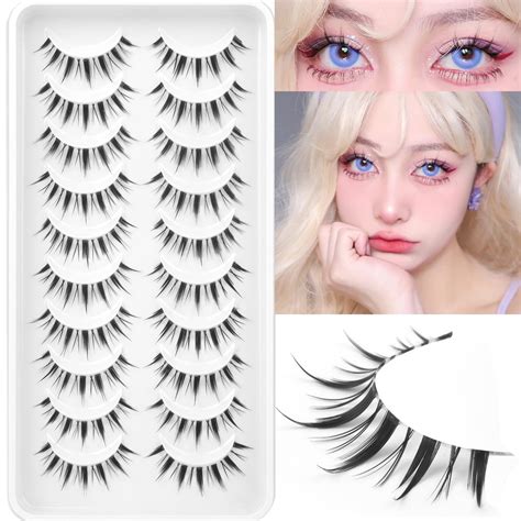 Geeneiya Manga Lashes Natural Look Anime False Eyelashes 10 Pairs