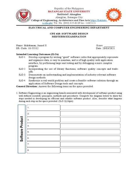 Cpe 418 Midterm Examination V20 Malabanan Junnel S Pdf